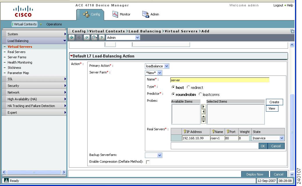 Device Manager Gui Quick Configuration Note Va Cisco Ace