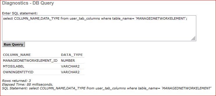 Verify EPNM Database Tables and Column Details from EPNM GUI - Cisco