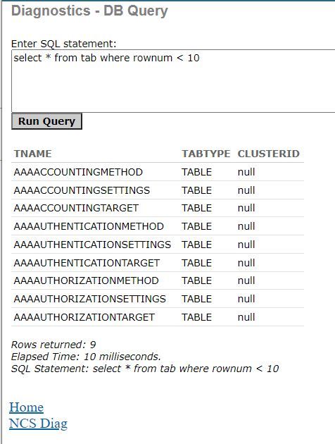Verify EPNM Database Tables and Column Details from EPNM GUI - Cisco