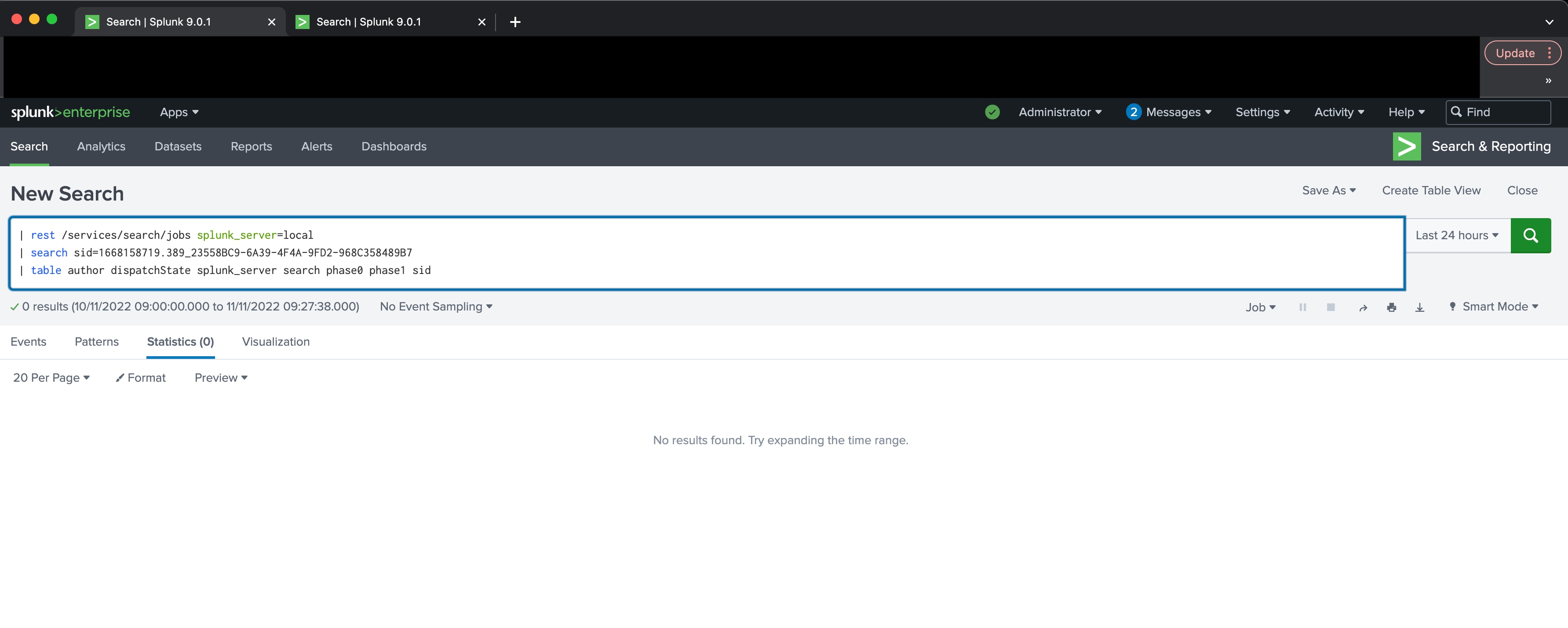 Job endpoint /services/search/jobs not returning QUEUED jobs - Cisco