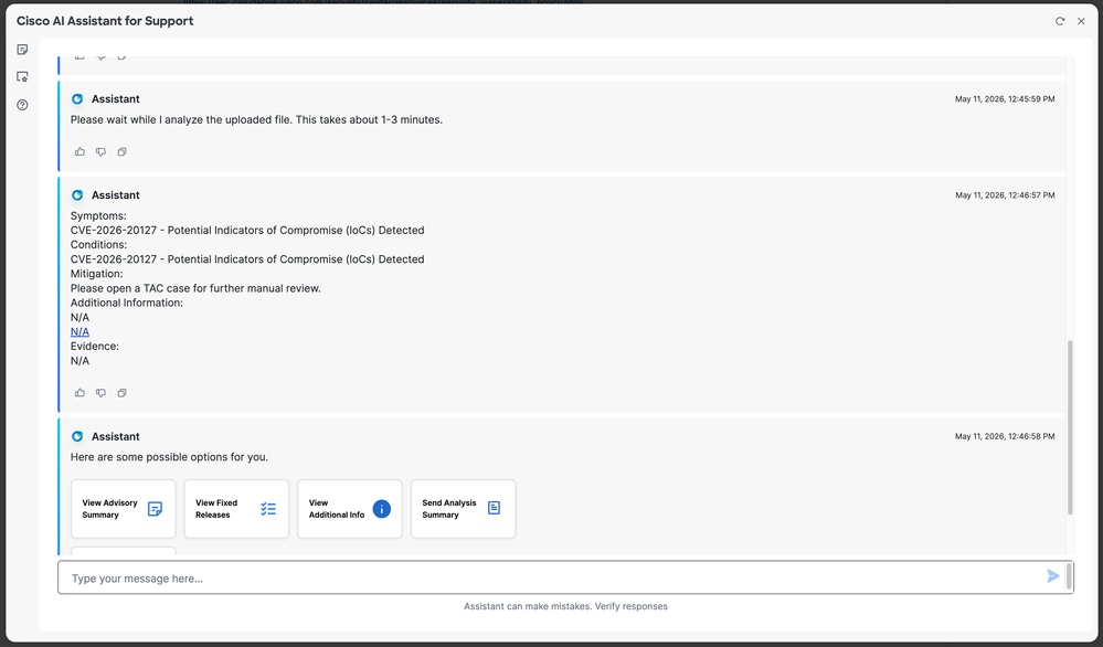 使用Check Bug Applicability Tool验证SD-WAN PSIRT - Cisco