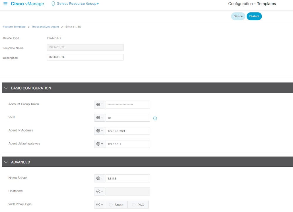 Configure Thousand Eyes on SD-WAN Devices - Cisco