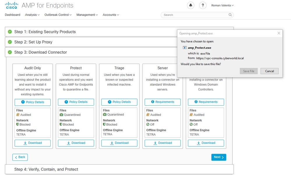 Install and Configure of AMP Virtual Private Cloud - Cisco