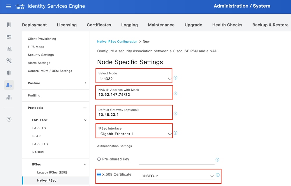 Configure Ise 3 3 Native Ipsec To Secure Nad Ios Xe Communication Cisco