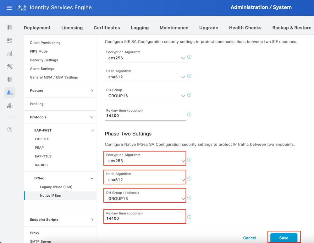 Configure Ise 33 Native Ipsec To Secure Nad Ios Xe Communication Cisco