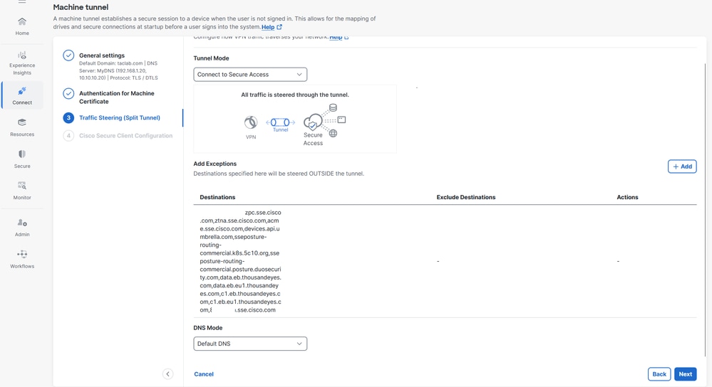 Configure Machine Tunnel On Cisco Secure Access Cisco