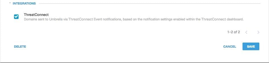 将ThreatConnect与Umbrella集成 - Cisco