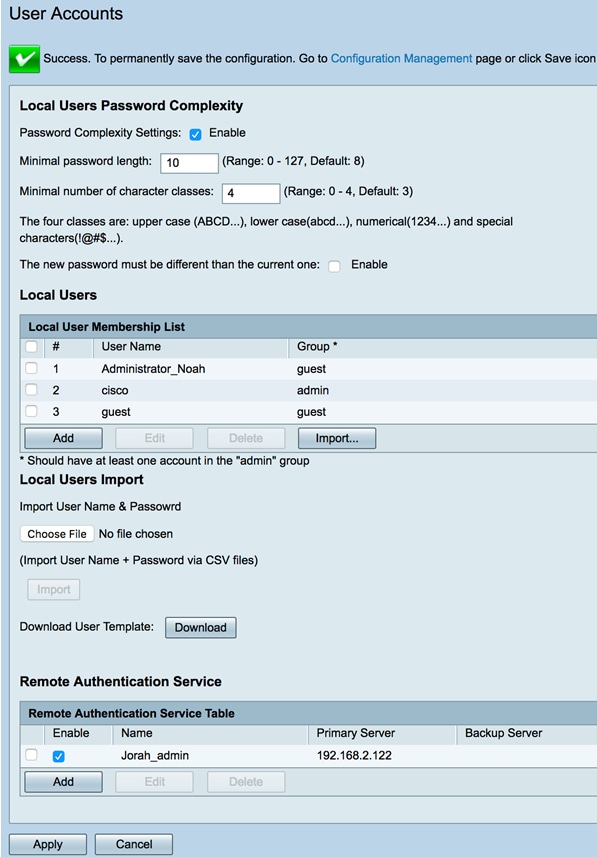 Configure y maneje las cuentas de usuario en un router de las RV34x Series - Cisco