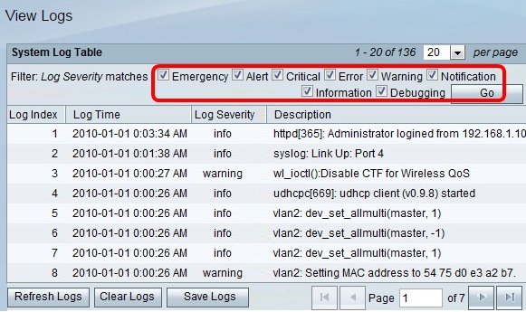 View Logs on an RV Series Router - Cisco