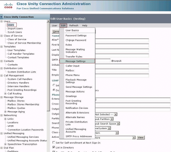 Configure Unity Connection Servers for Unified Personal Communicator Configuration Example - Cisco