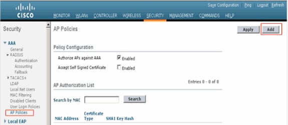 Cisco 统一无线网络的轻量级接入点(LAP)授权配置示例 - Cisco