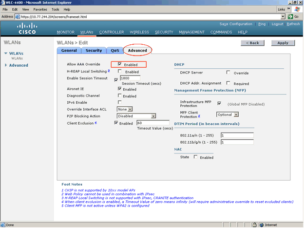 使用 WLC 基于 ACS 对 Active Directory 组映射执行动态 VLAN 分配配置示例 - Cisco