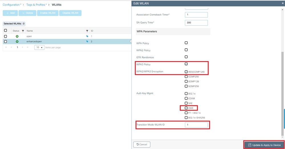 Configure Enhanced Open SSID with Transition Mode - Cisco