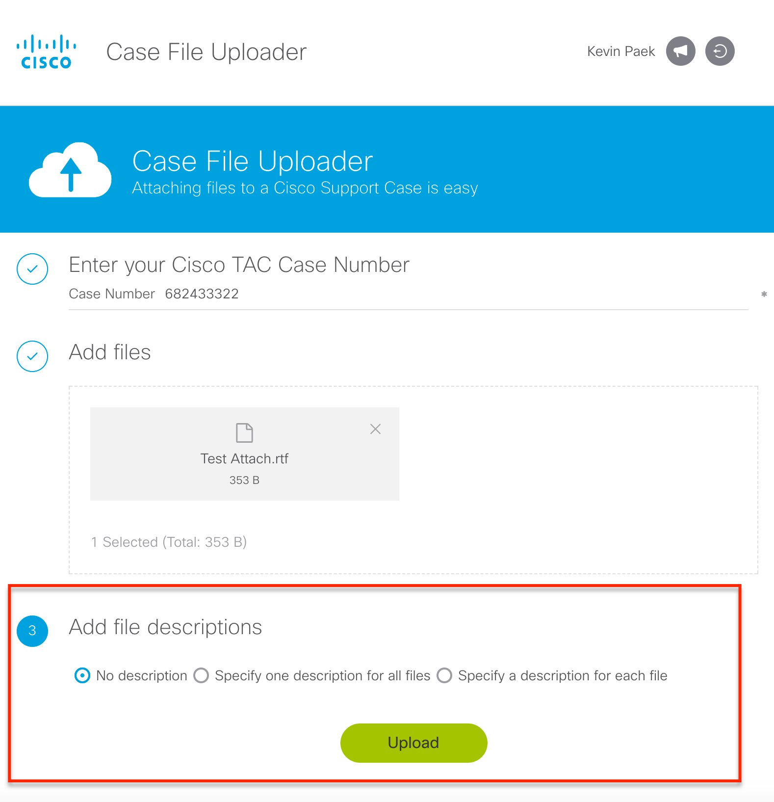 Customer File Uploads to Cisco Technical Assistance Center - Cisco