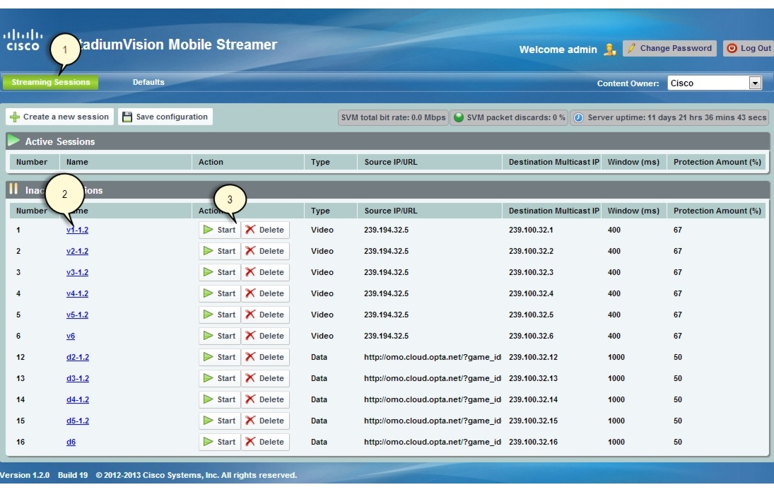 Release 1.2: Cisco StadiumVision Mobile Streamer Administration Guide ...