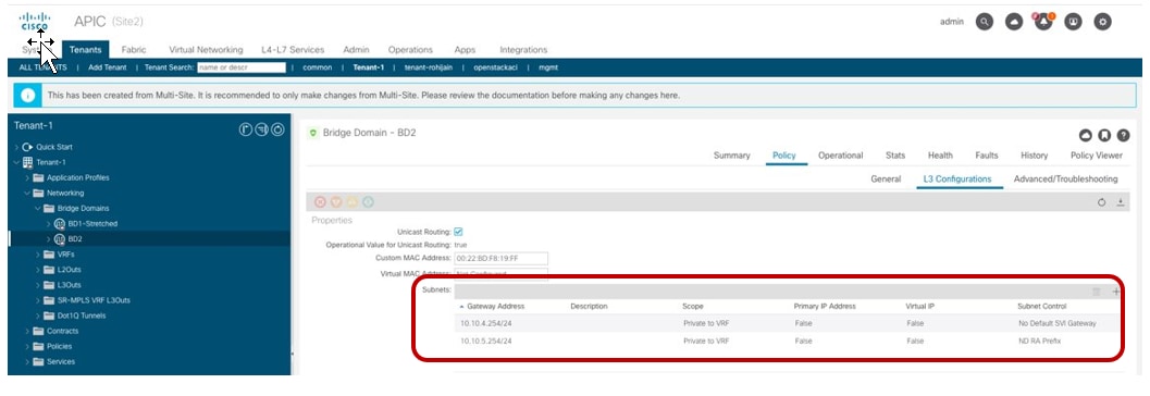 Cisco Multi-Site Deployment Guide for ACI Fabrics - Cisco
