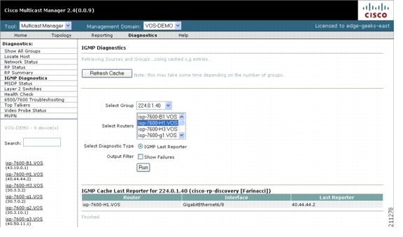 Diagnostics and Troubleshooting with the Multicast Manager Tool - Cisco