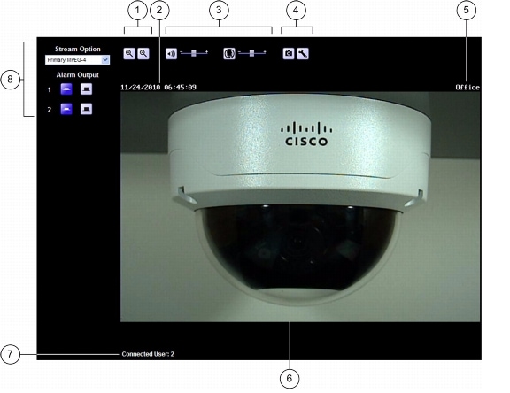Cisco Video Surveillance 2621 IP Dome User Guide - Viewing Live Video ...