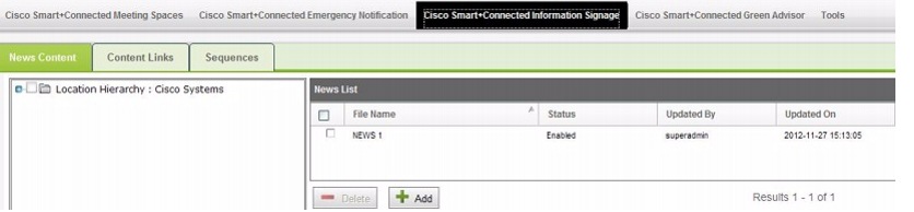 Cisco Smart+Connected Meeting Spaces Administrator Guide - Working with Information Signage ...