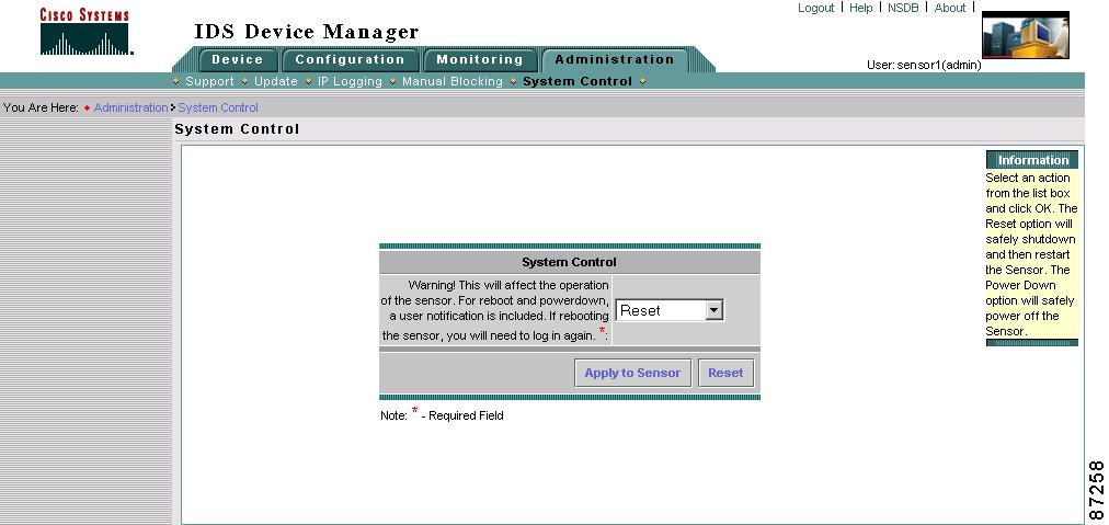 IDS Device Manager Administration Tasks - Cisco