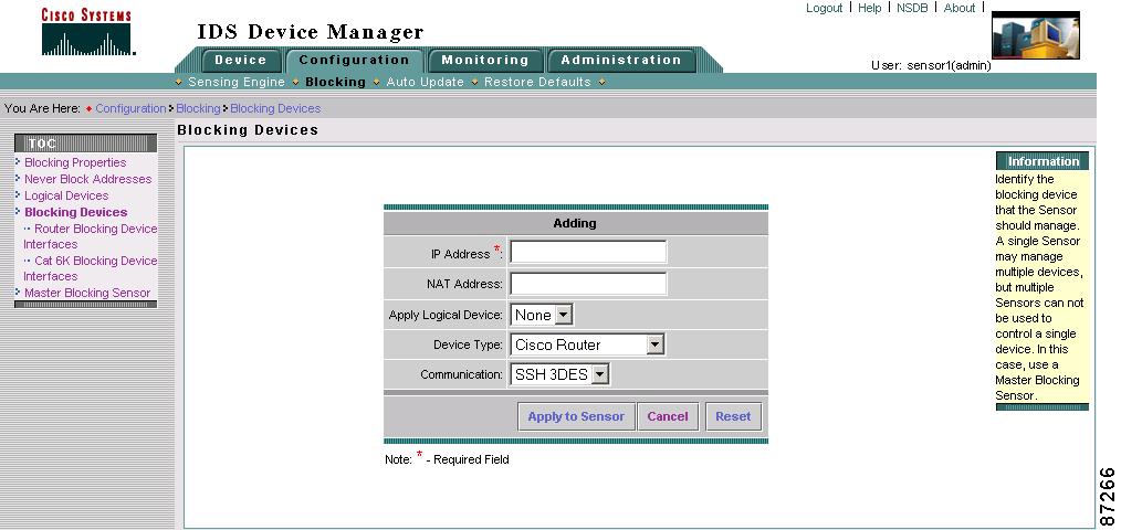 IDS Device Manager Configuration Tasks - Cisco