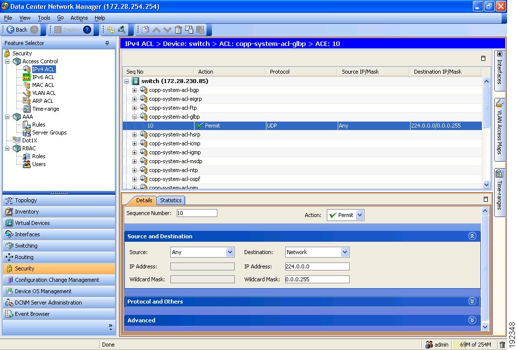 Cisco Dcnm Security Configuration Guide Release 41 Configuring Ip Acls Support Cisco
