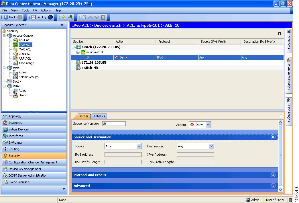Cisco Dcnm Security Configuration Guide Release 41 Configuring Ip Acls Support Cisco