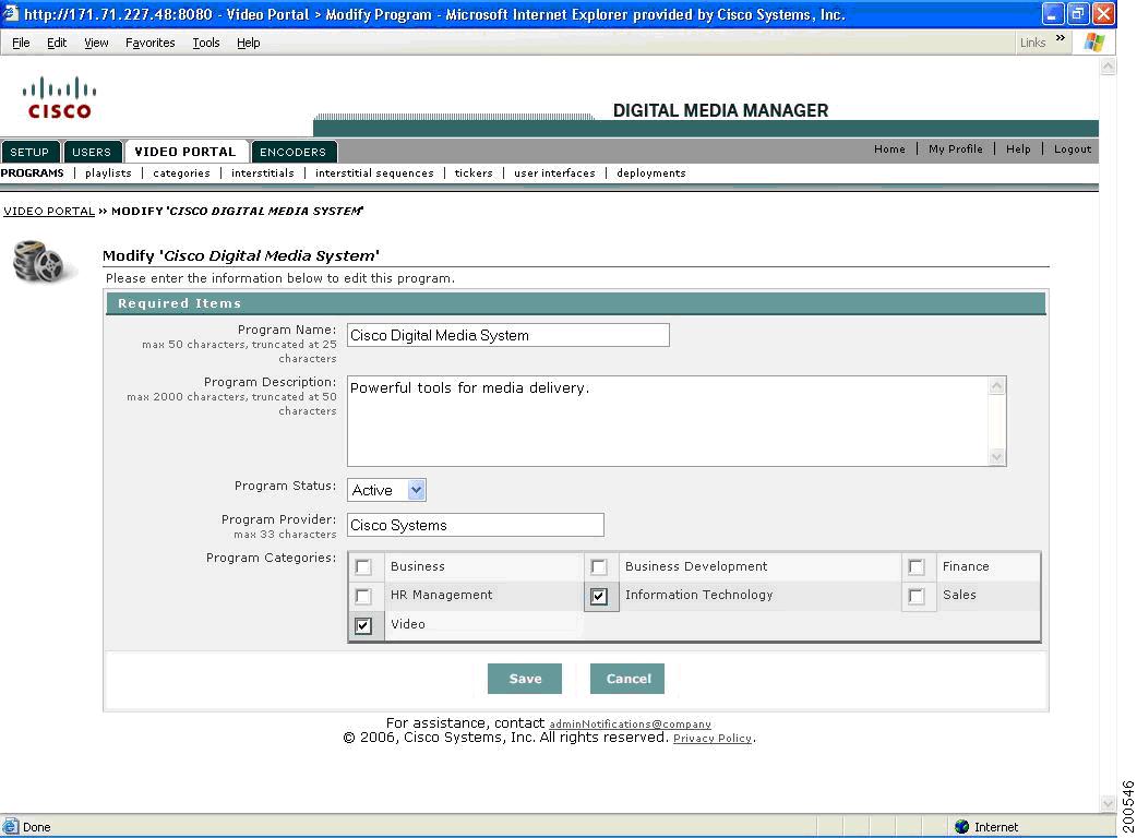 Cisco Digital Media Manager User Guide (version 3.5) - Categorizing ...