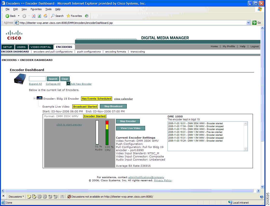 Cisco Digital Media Manager User Guide (version 3.5) - Setting Up Live ...
