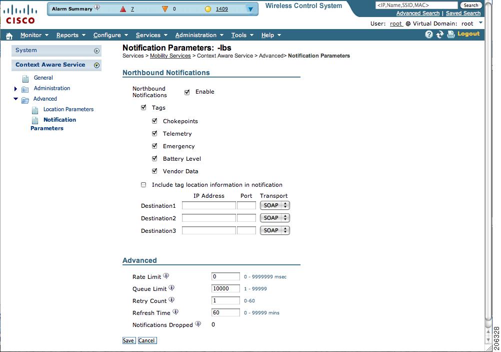 Cisco Location Appliance Configuration Guide, Release 6.0 - Configuring Event Notifications ...