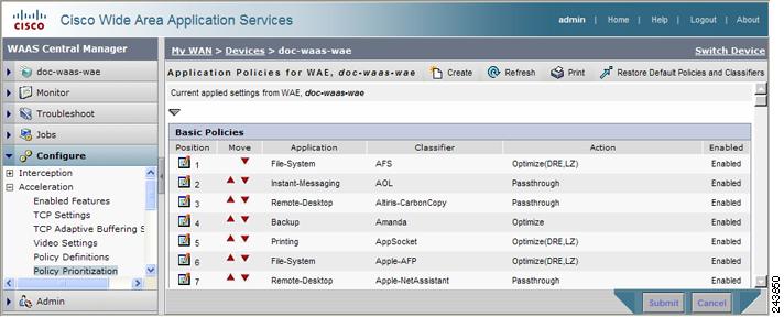 Cisco Wide Area Application Services Configuration Guide (Software Version 4.1.3) - Configuring ...