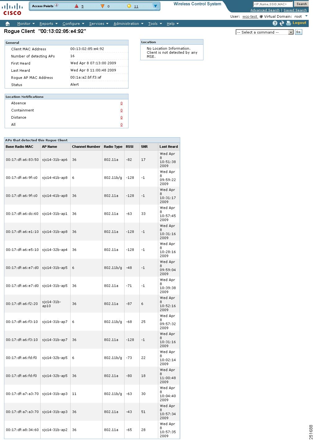Cisco Wireless Control System Configuration Guide, Release 7.0 - Chapter 16: Alarms and Events ...