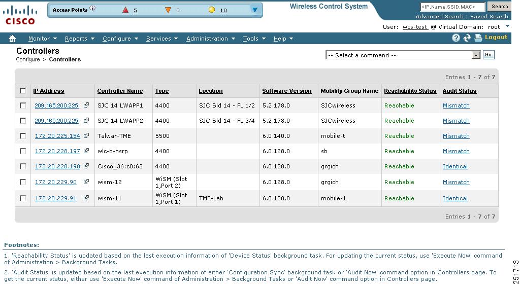 Cisco Wireless Control System Configuration Guide Release 70
