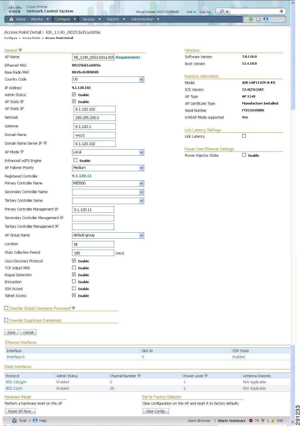 Cisco Prime Network Control System Configuration Guide, Release 1.0 - Chapter 12: Configuring ...