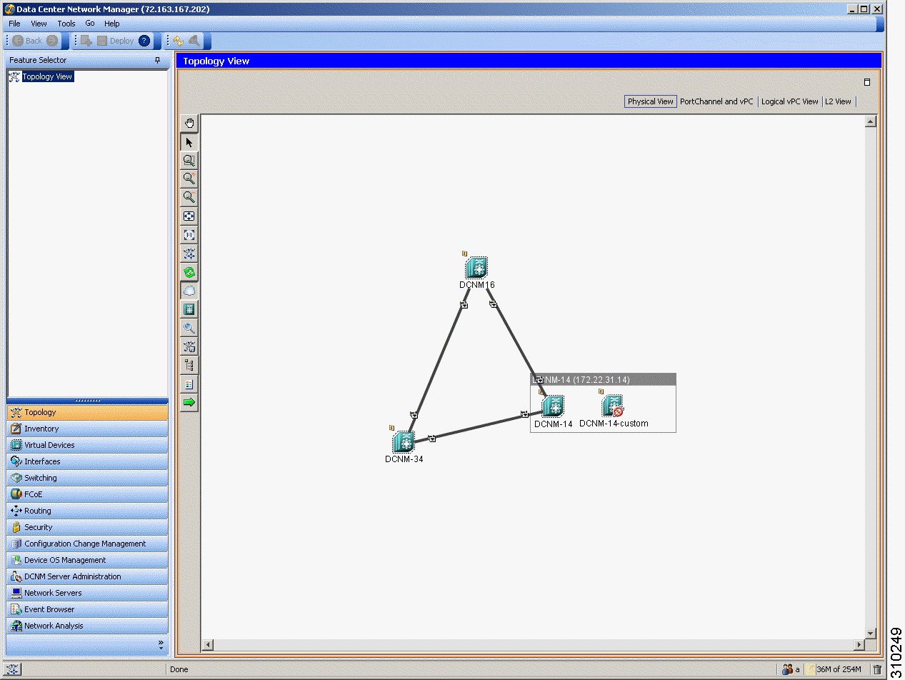 Cisco DCNM Fundamentals Guide, Release 7.2.x - Working with Topology ...