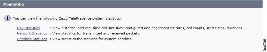 Administration Guide For Cisco Telepresence Software Release 1 10 Monitoring The Cisco