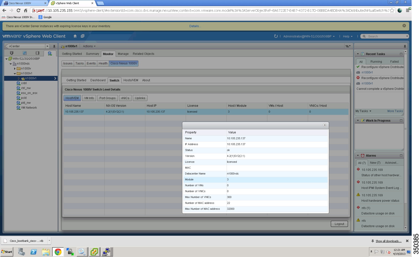 Cisco Nexus 1000v Vcenter Plug In Configuration Guide Release 4 2 1 Sv2 2 1 Configuring