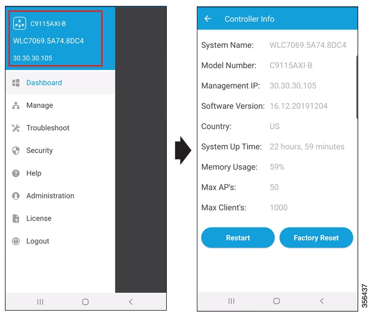 User Guide for Cisco Catalyst Wireless Mobile Application - Managing the Wi-Fi Network [Cisco ...