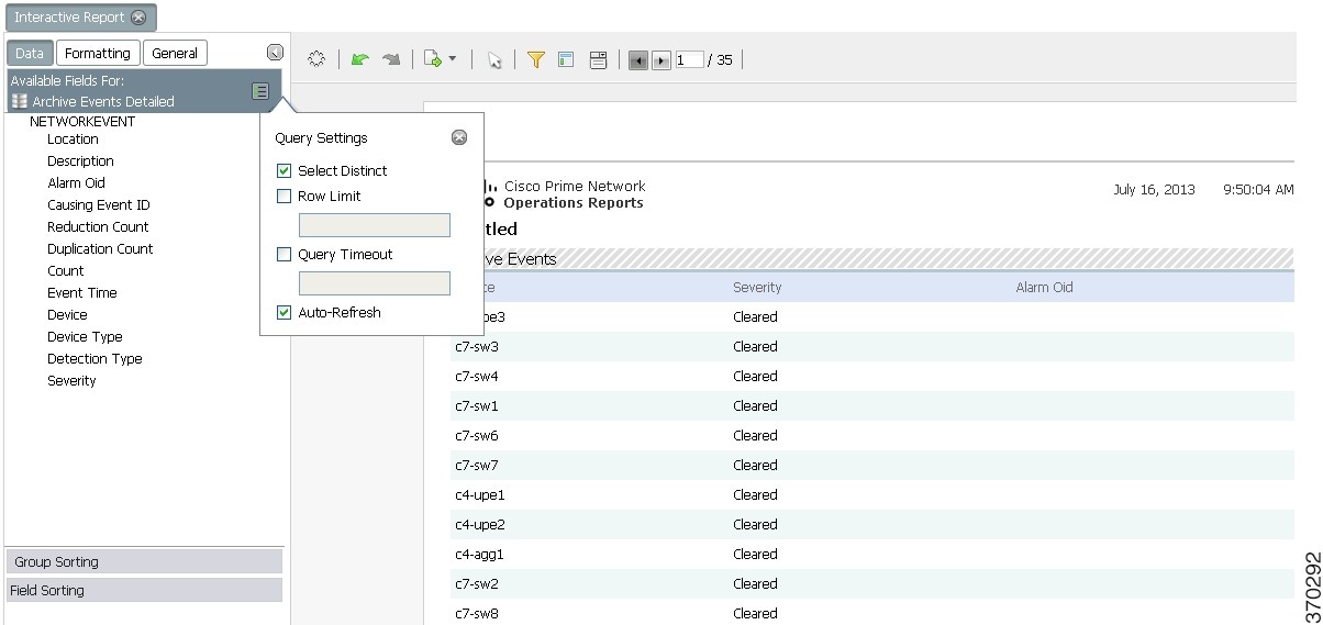 Cisco Prime Network Operations Report User Guide 50 Creating New Interactive Reports Cisco