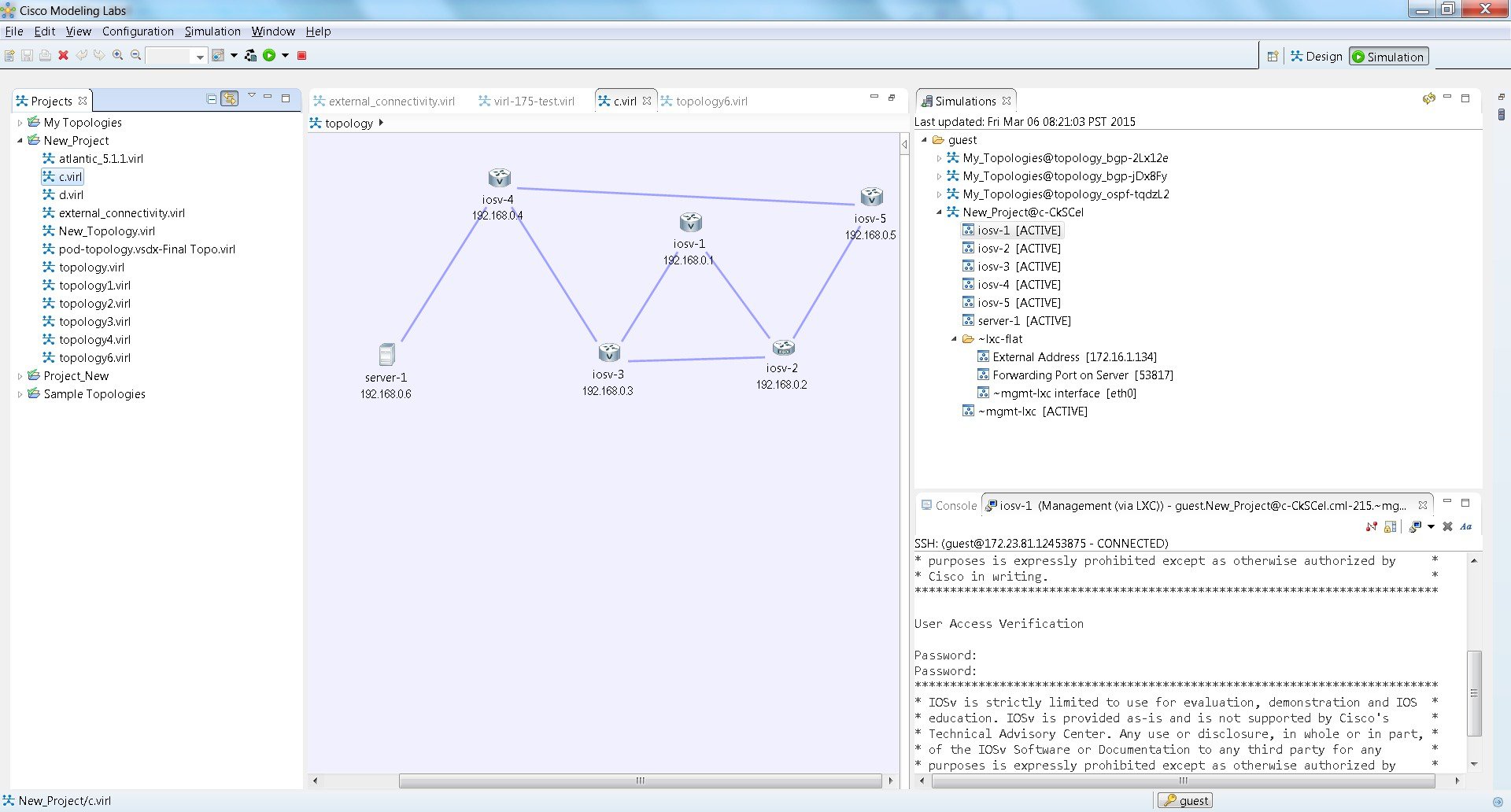 Cisco Modeling Labs Corporate Edition User Guide Release 11 Simulate The Topology Cisco 