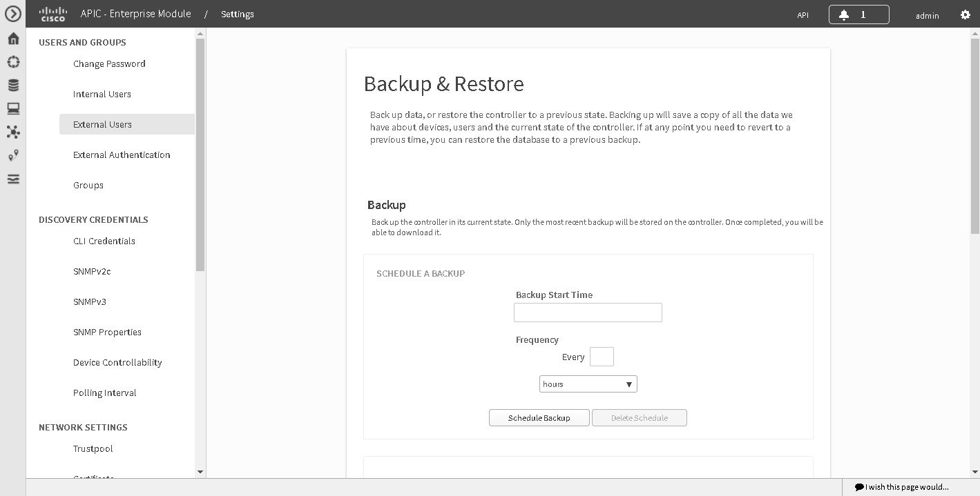 Cisco Application Policy Infrastructure Controller Enterprise Module Administrator Guide