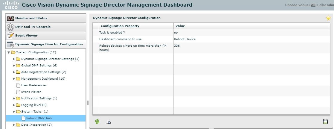 Task Note: Configure Reboot DMPs - Cisco