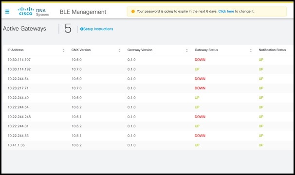 Cisco DNA Spaces：BLE Manager コンフィギュレーション ガイド - セットアップ [Cisco DNA Spaces ...