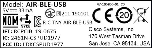 Cisco USB BLE Beacon Installation Guide - Declarations of Conformity ...