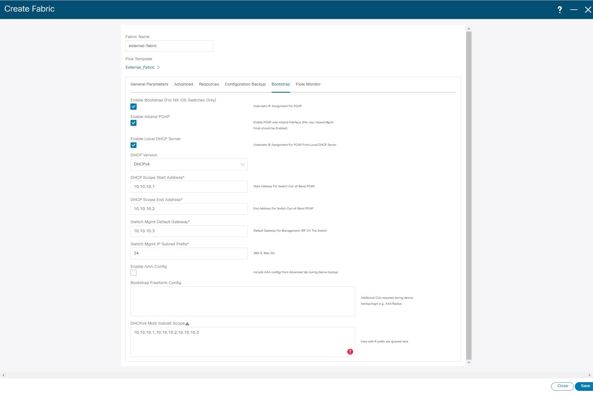 Cisco NDFC Fabric Controller Configuration Guide, Release 12.1.1p - Fabrics [Support] - Cisco