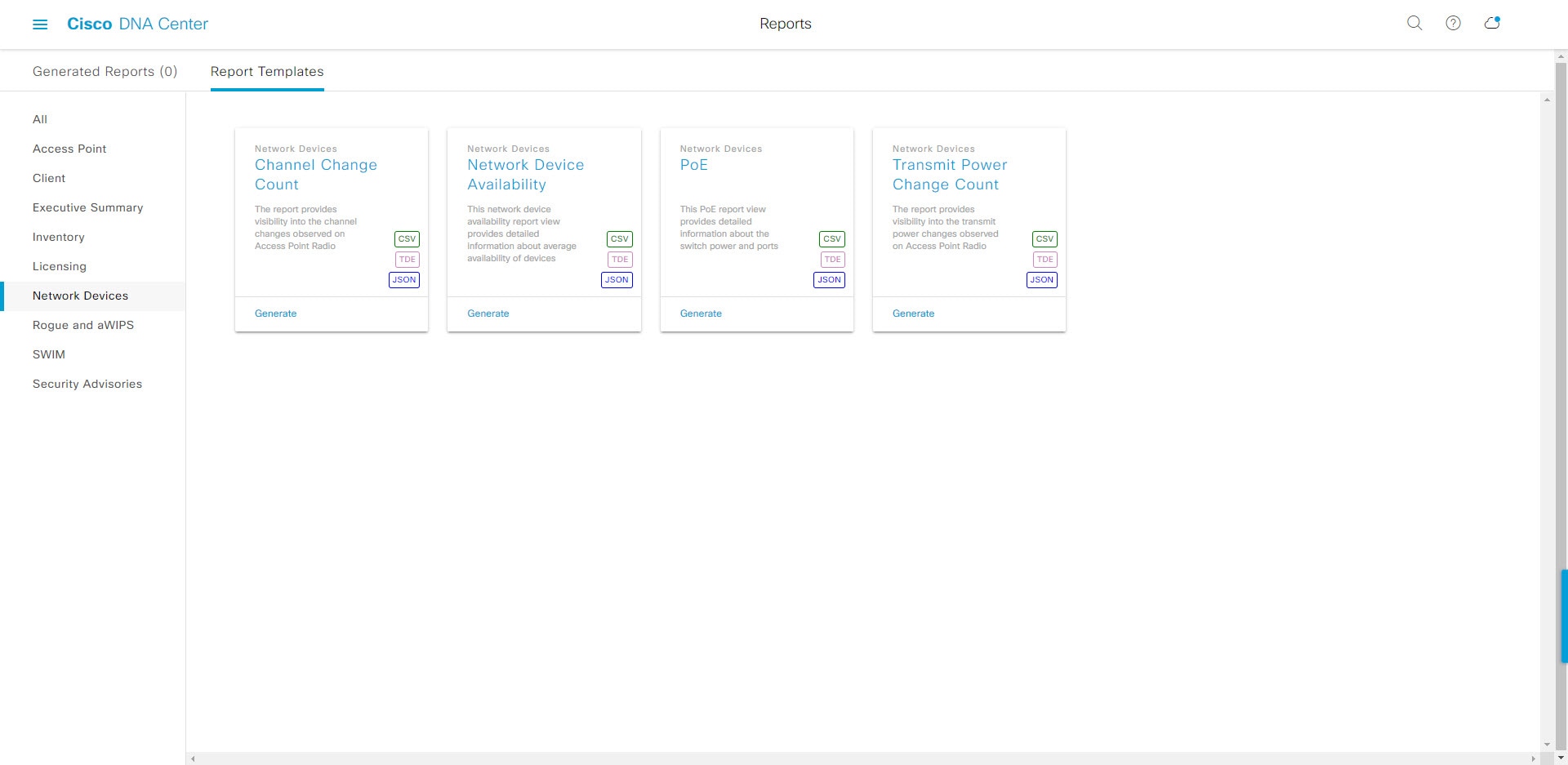 Cisco DNA Assurance User Guide, Release 2.2.1 - Reports [Support] - Cisco