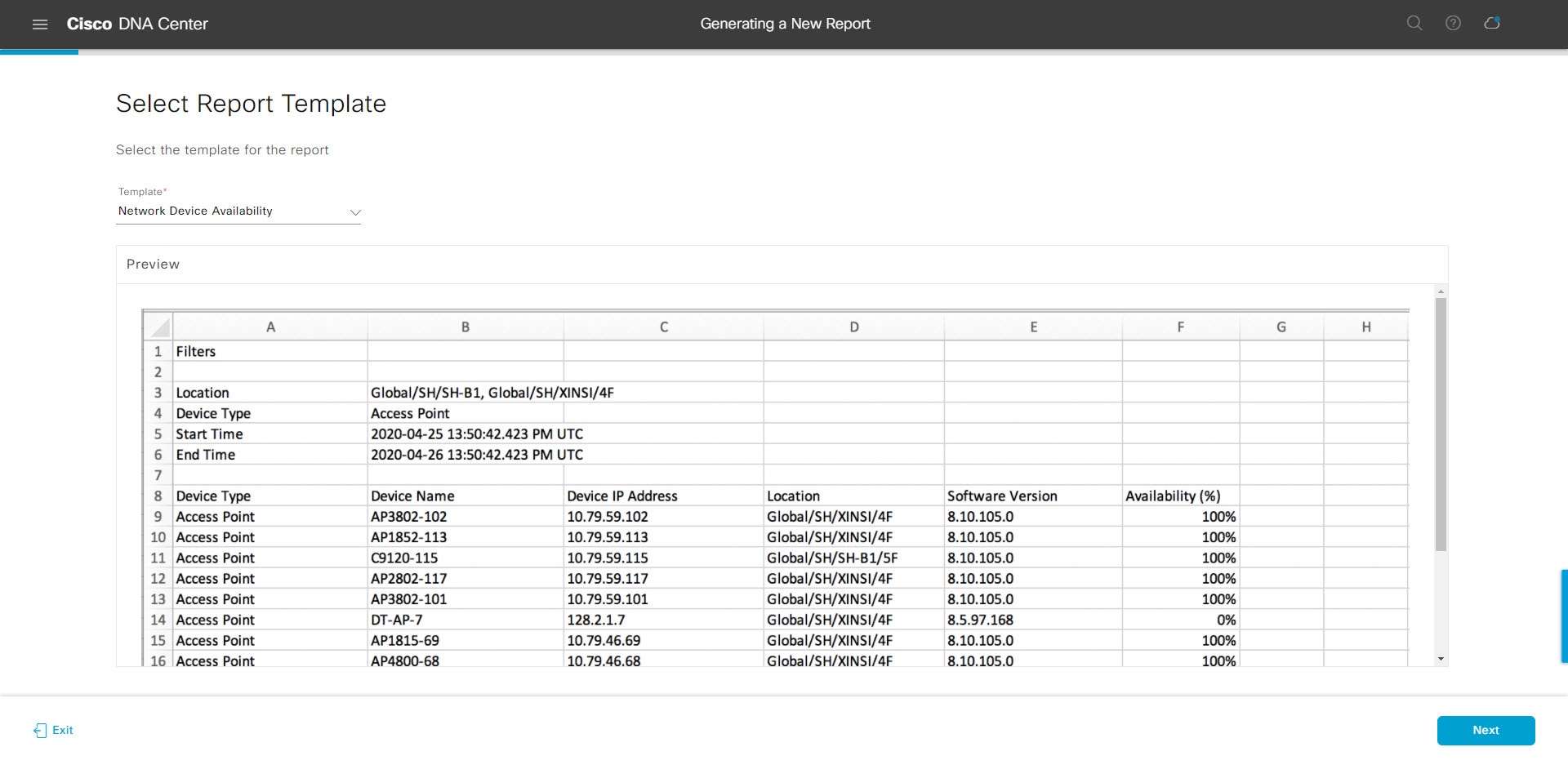 Cisco DNA Center Platform User Guide, Release 2.2.2 - Reports [Cisco ...