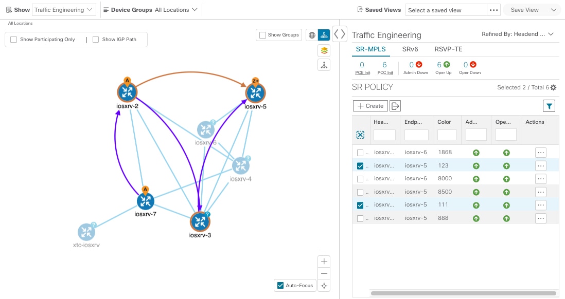Cisco Crosswork Optimization Engine 3.0 User Guide - Visualize SR-MPLS and SRv6 Policies [Cisco ...