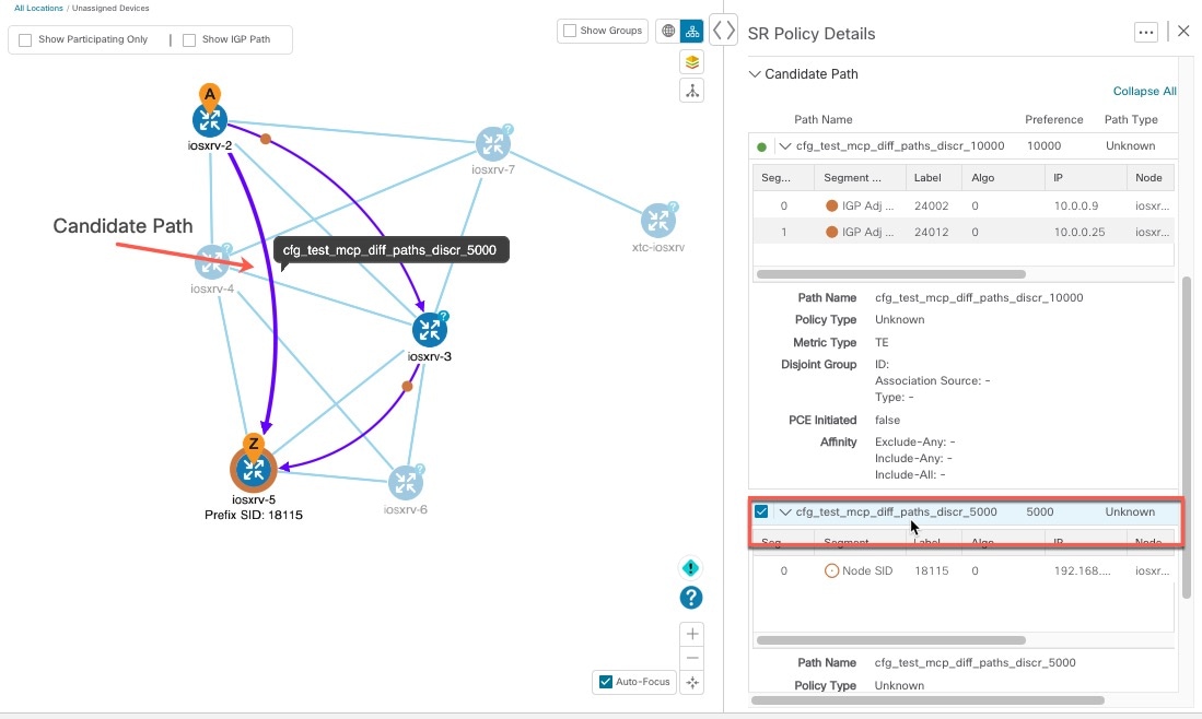 Cisco Crosswork Optimization Engine 3.0 User Guide - Visualize SR-MPLS and SRv6 Policies [Cisco ...