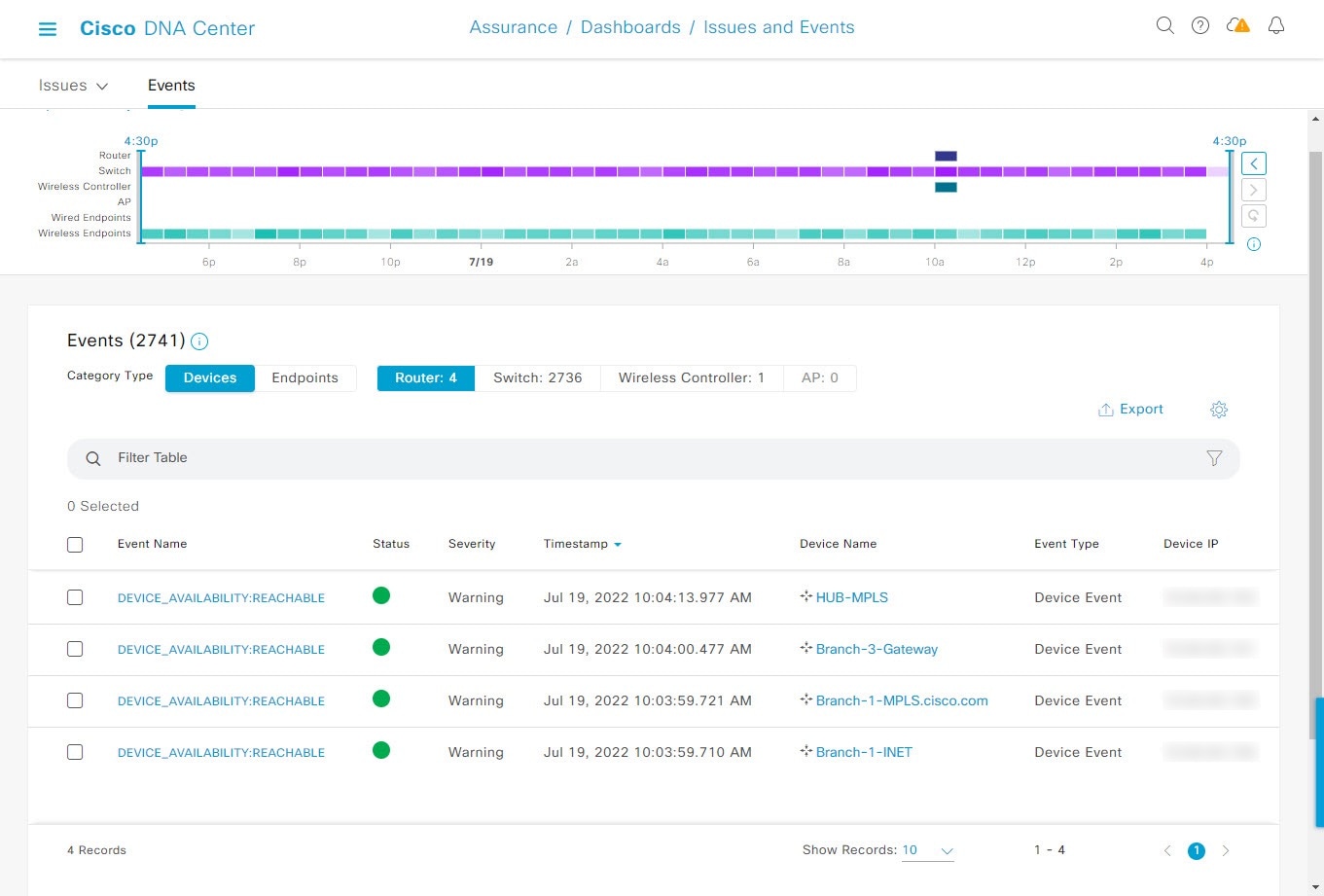 Cisco DNA Assurance User Guide, Release 2.3.5 - View and Manage Events [Cisco Catalyst Center ...